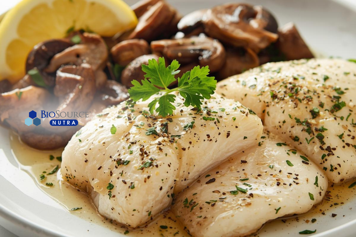 Weekly Wellness Recipe: Phase 4 White Fish & Mushrooms – BioSource Nutra